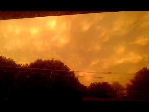 The beautiful yellow sky after the storm - YouTube