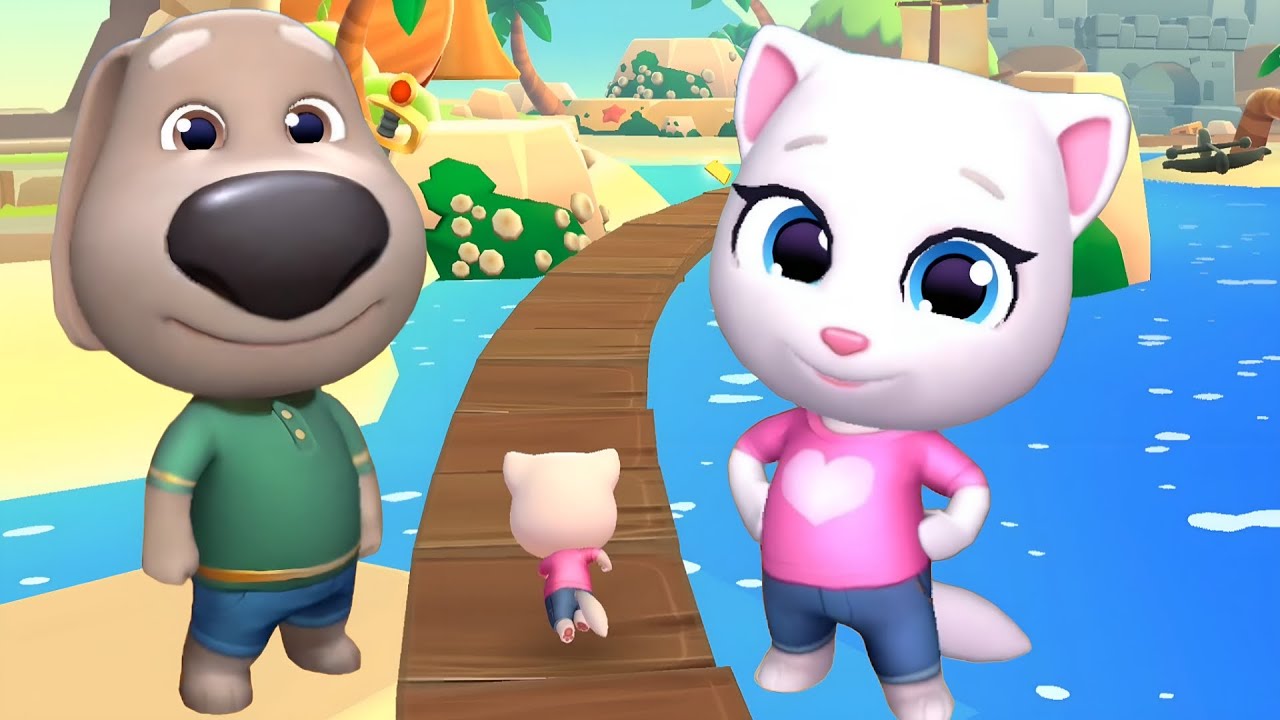 Talking Tom Gold Run 2 - Ben, Angela - Full screen - LILU Gameplay ...