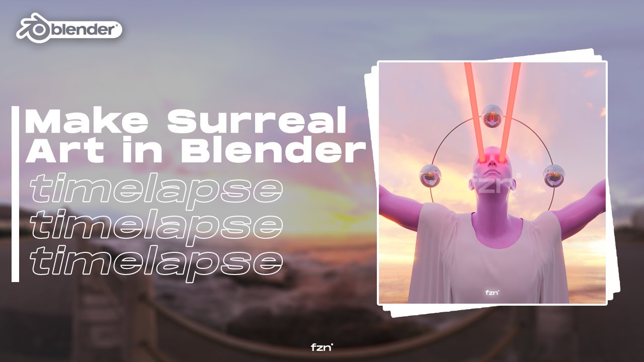 Timelapse make surreal art in Blender (Blender 2.91) - YouTube