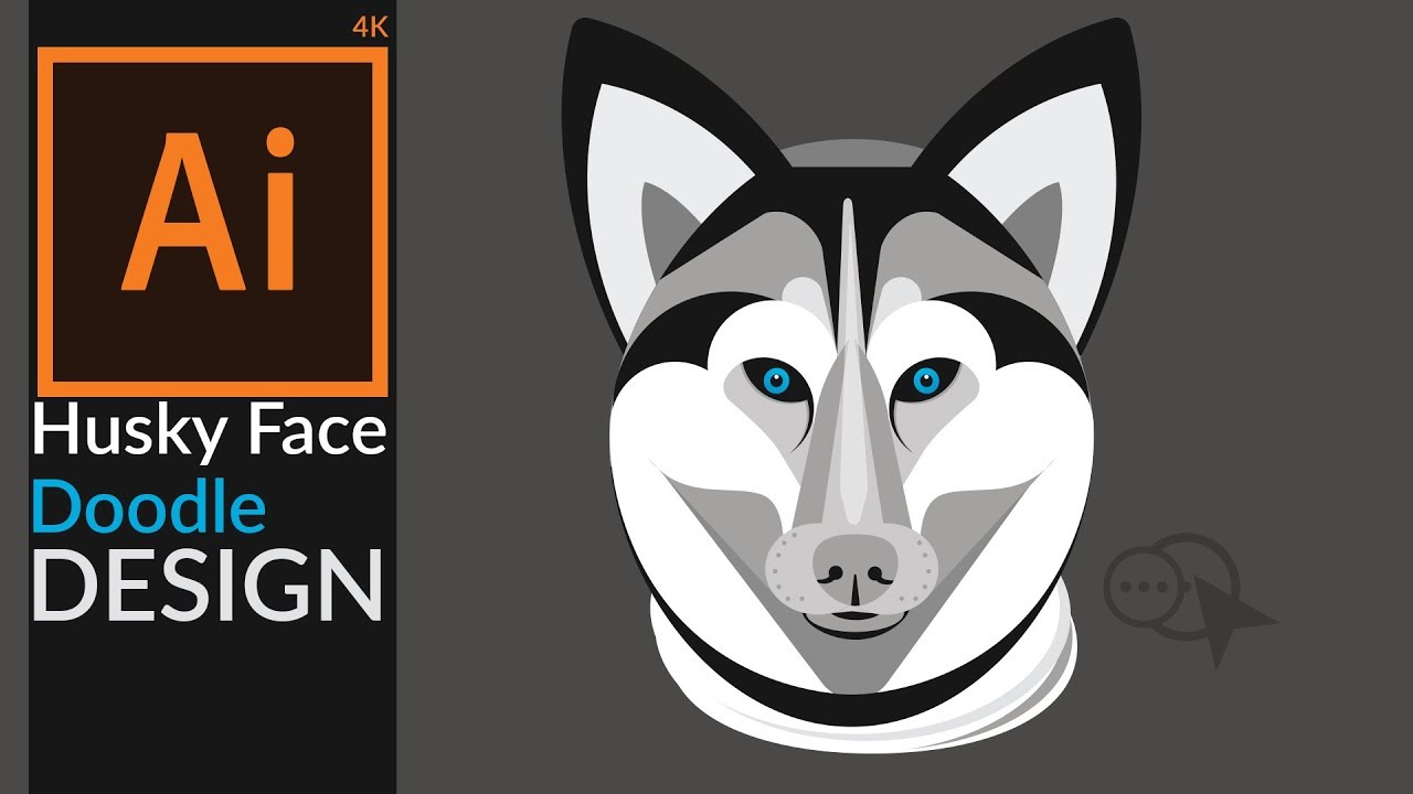 Husky Face Drawing Using Shape Builder & Circles in illustrator CC ...