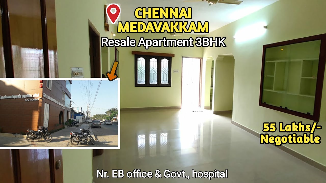 ID030-3 BHK FLAT FOR SALE AT MEDAVAKKAM (Resale), 1170 Sgft Build & 772 ...