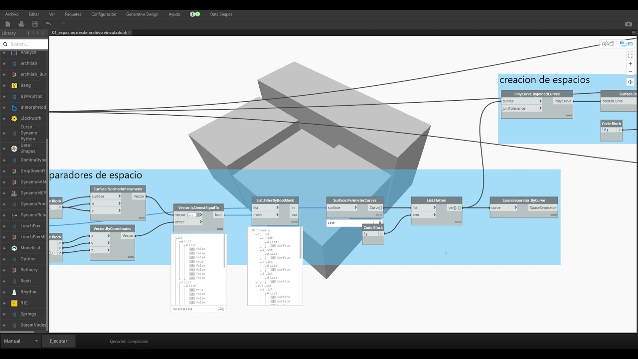 Revit Dynamo. Crear espacios a partir de un archivo vinculado. - YouTube