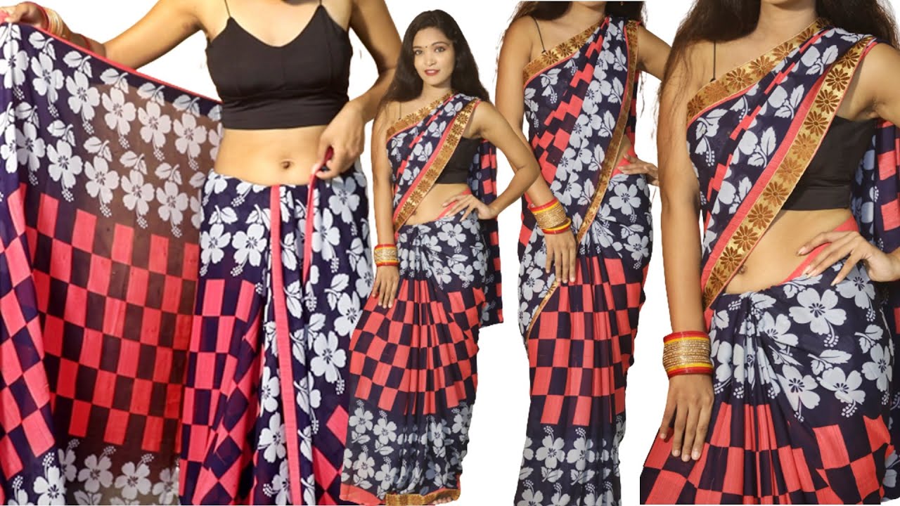 How to drape ultra low waist saree for beginners By Sneha Beauty ...