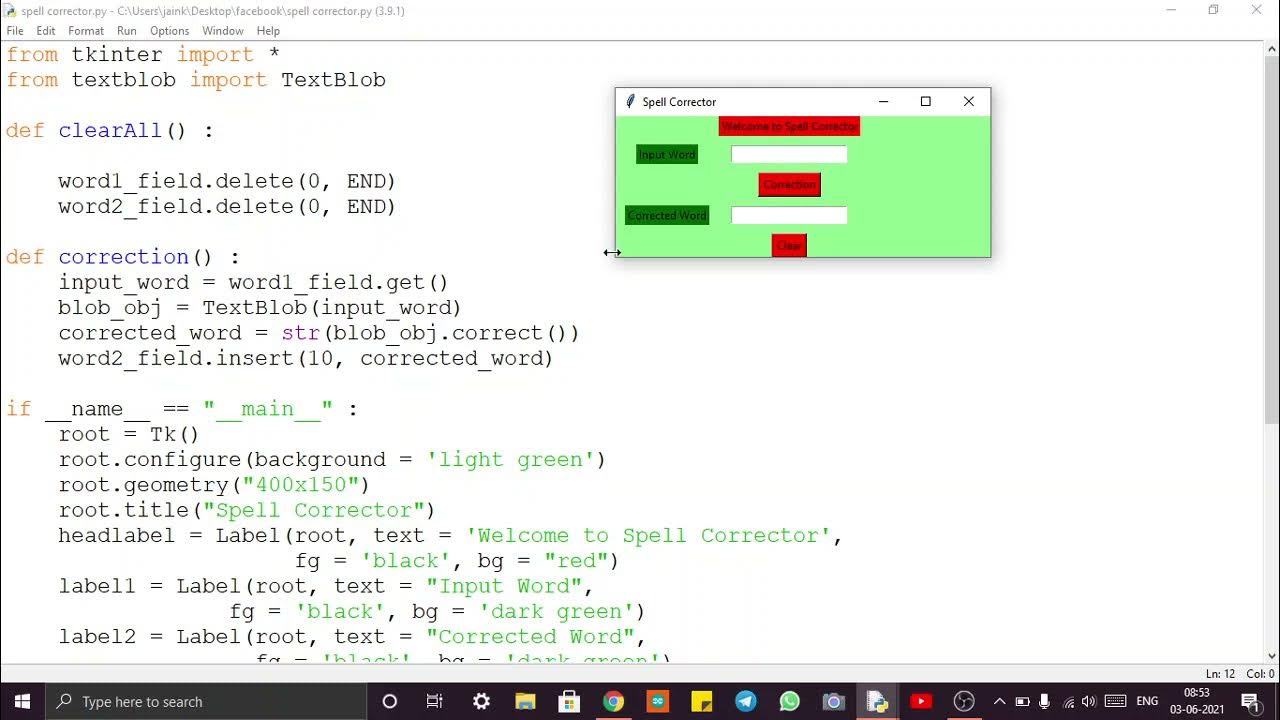 Spell Corrector PYTHON !!! - YouTube