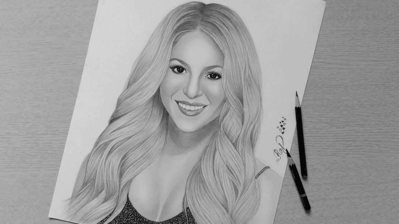 How to draw Shakira Portrait sketch | Drawing | Graphite ️ - YouTube