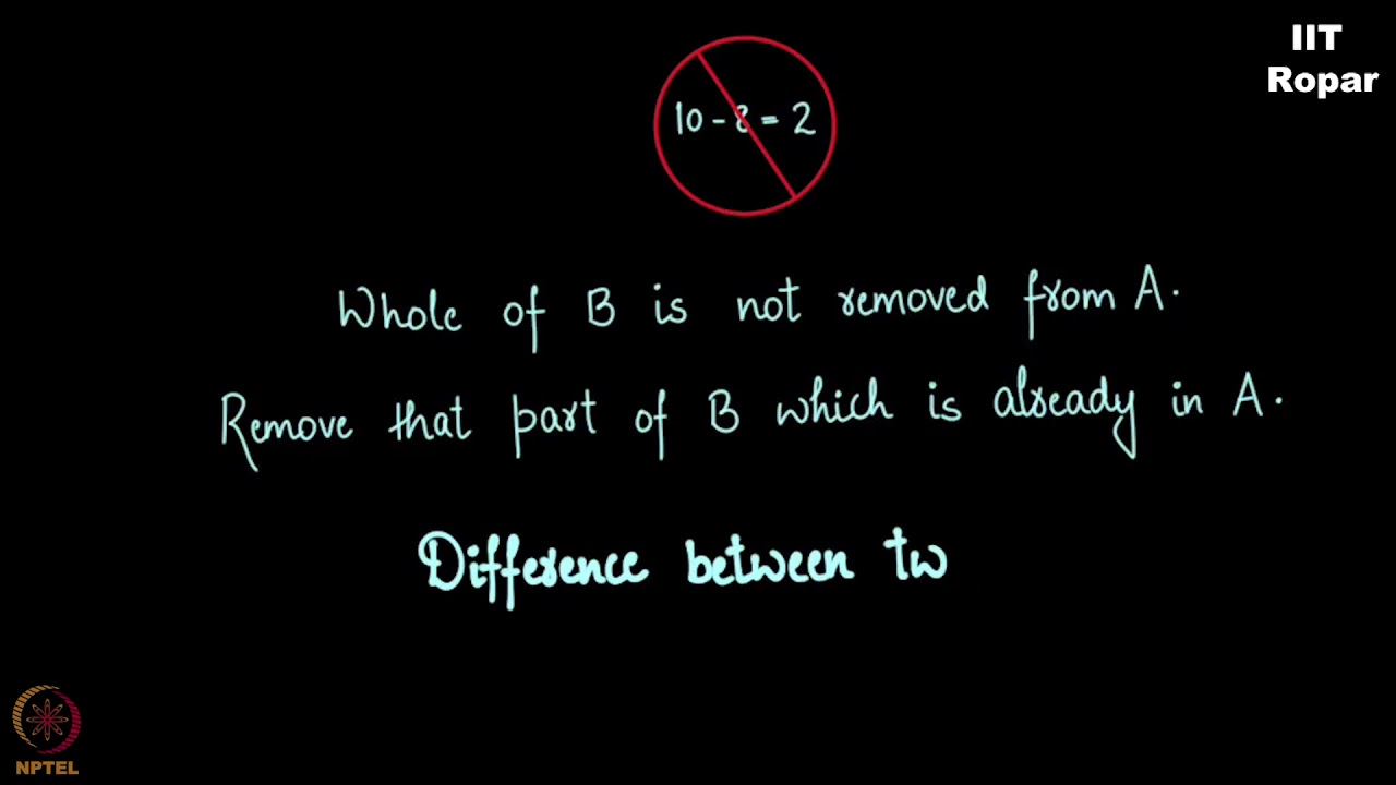 Set difference - Part 1 - YouTube