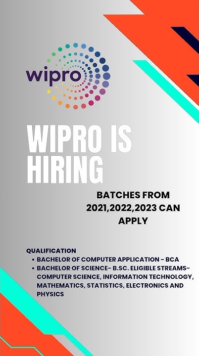 Work Integrated Learning Program 2023 | Wipro hiring #wipro # ...