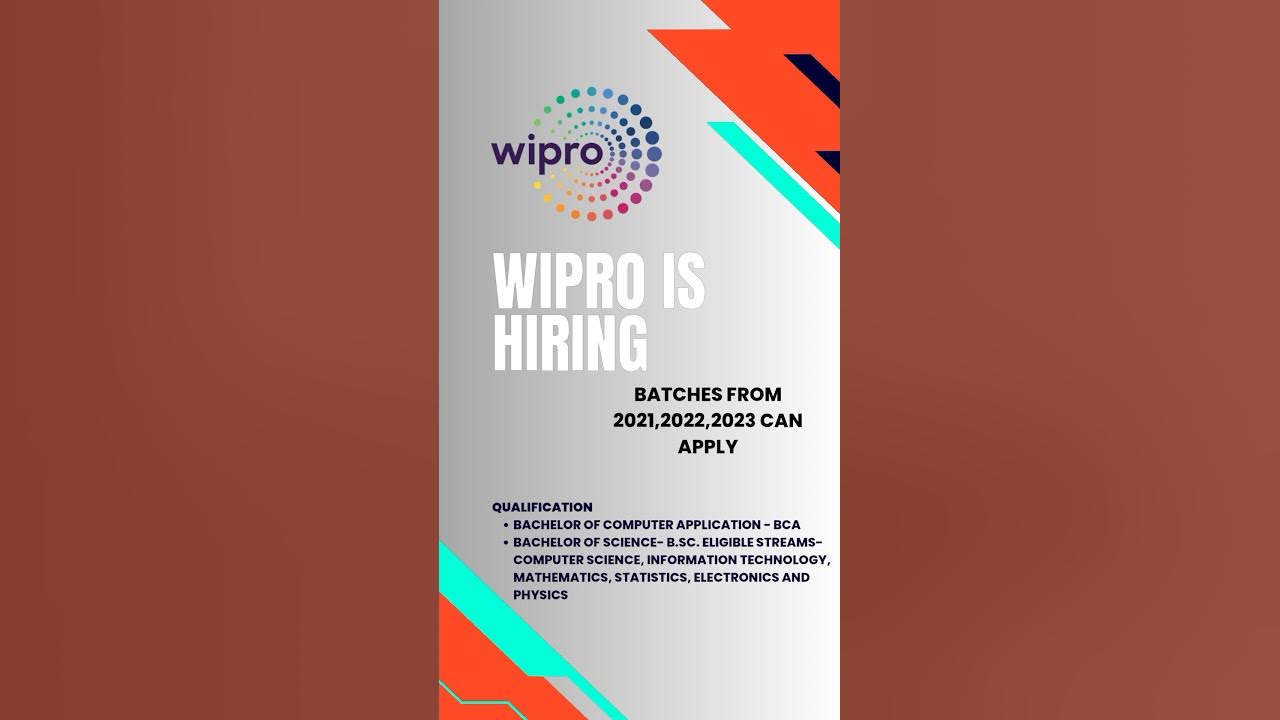 Work Integrated Learning Program 2023 | Wipro hiring #wipro # ...