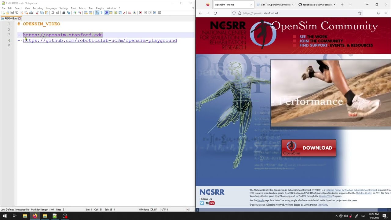 OpenSim 4.4: Install on Windows + Move arm via trajectory and ...