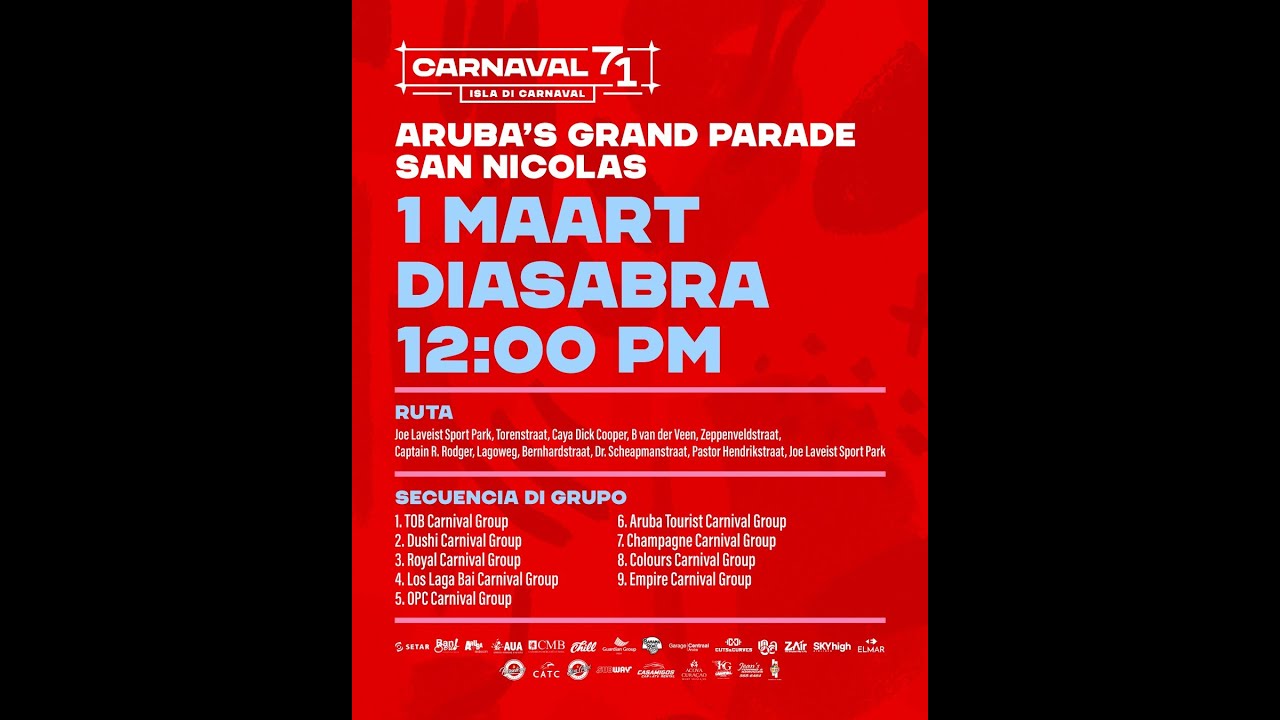 Aruba Carnival 71 Grand Parade Saturday San Nicolas 1 March 2025 - YouTube
