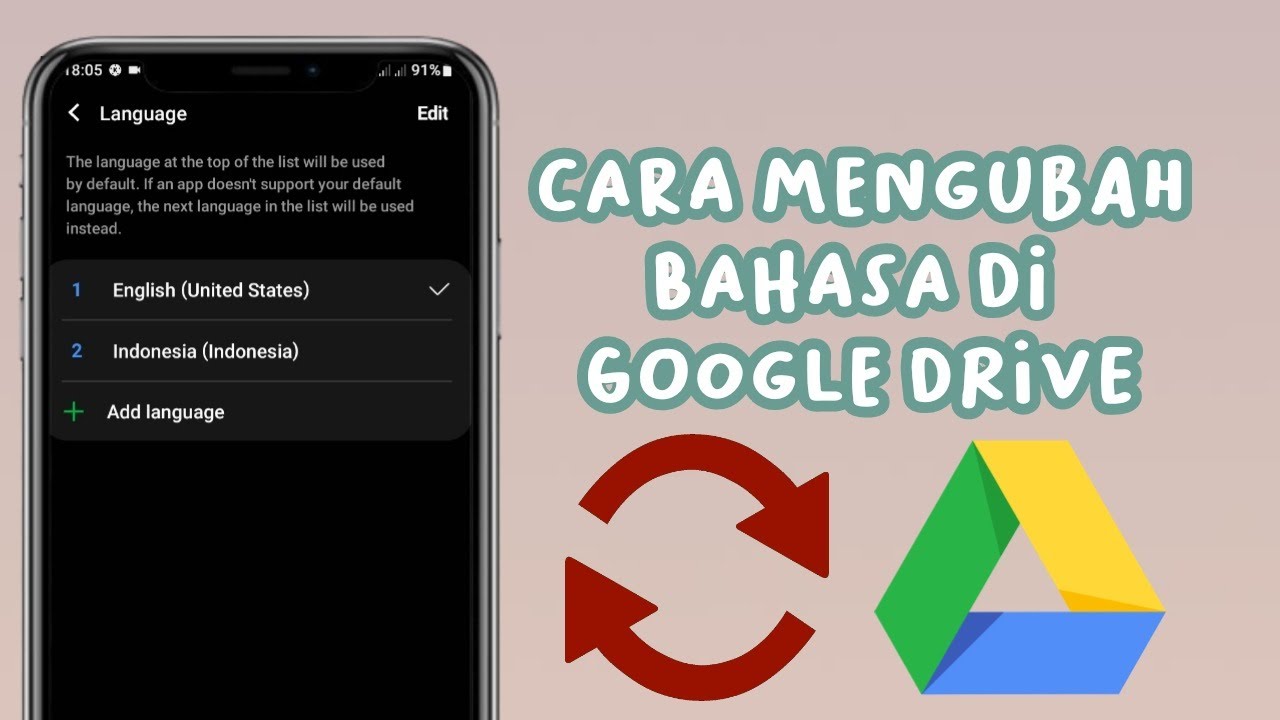 Cara Mengubah Settingan Bahasa di Google Drive Android - YouTube
