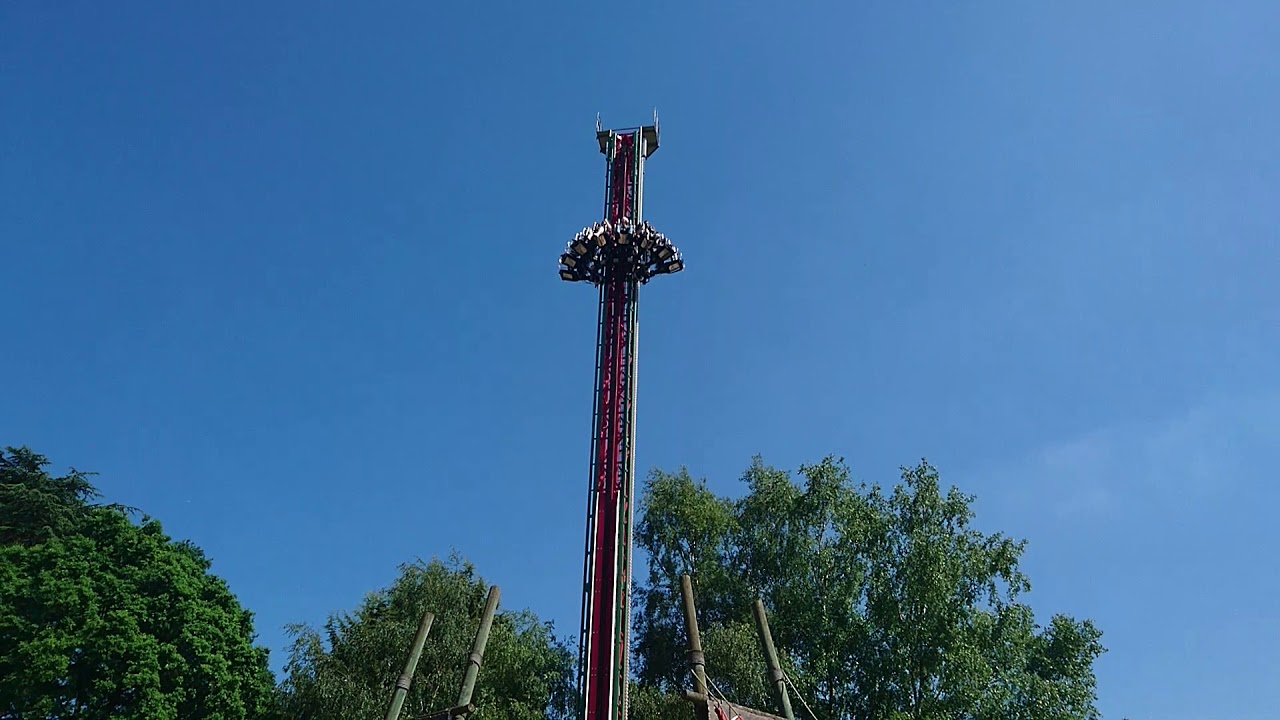 Venom Drop Tower Ride At West Midlands Safari Park, August 2017 - YouTube