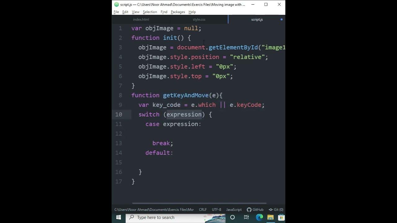 Moving Objects With Arrow Keys Animation With Javascript Codingwithrohani Youtube