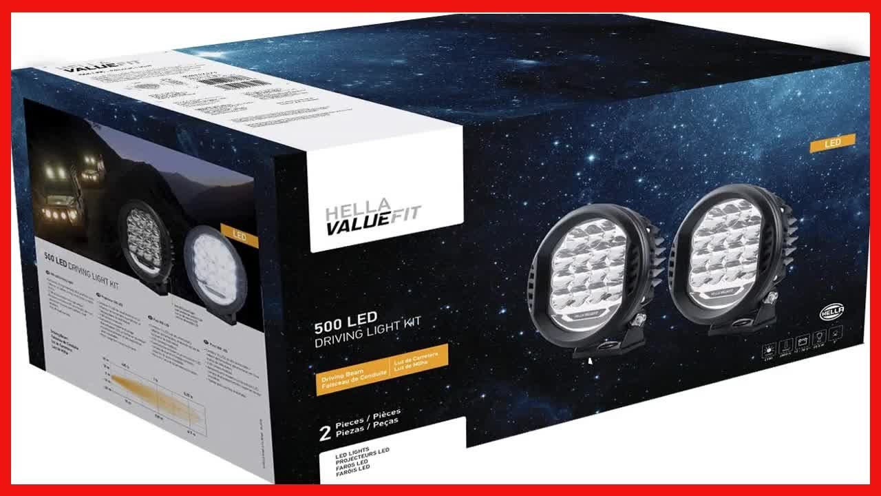 HELLA 358117171 ValueFit 500 LED Driving Lamp Kit, 2 Pack , Black - YouTube