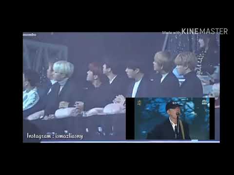 BTS reaction hyukoh and IU on screen