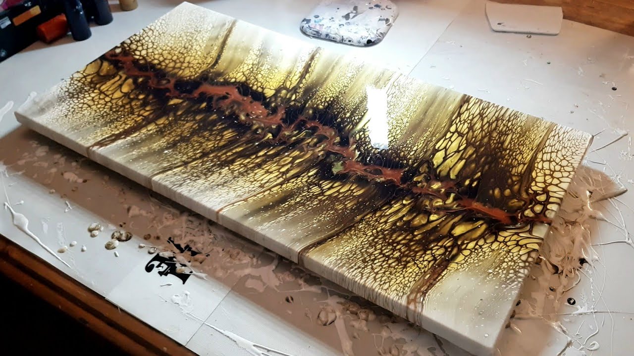 Swiping with COPPER! Acrylic Pouring Techniques - Sheleeart PM - YouTube