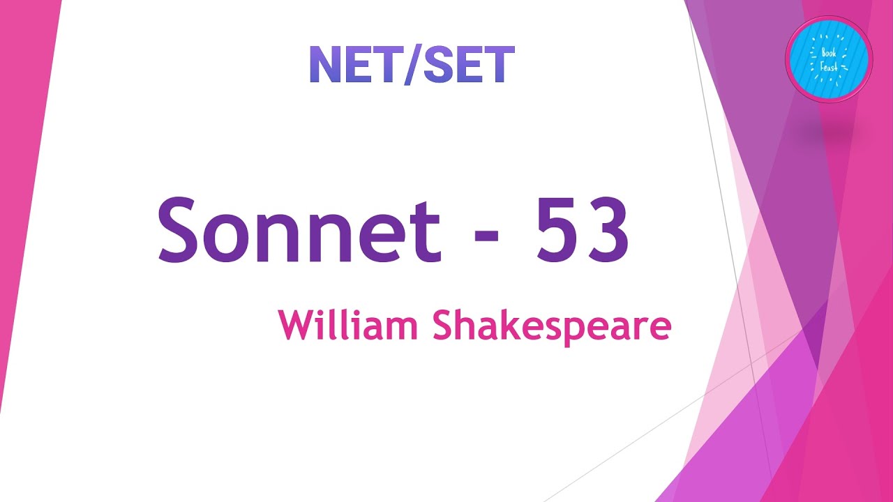 Sonnet 53 | William Shakespeare | | PG TRB | NET | SET - YouTube