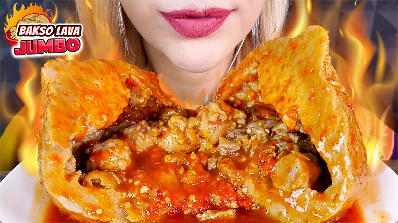 ASMR 💥😋BAKSO BERANAK LAVA JUMBO SEBESAR KEPALA BAYI‼️JUMBO FILLED LAVA ...