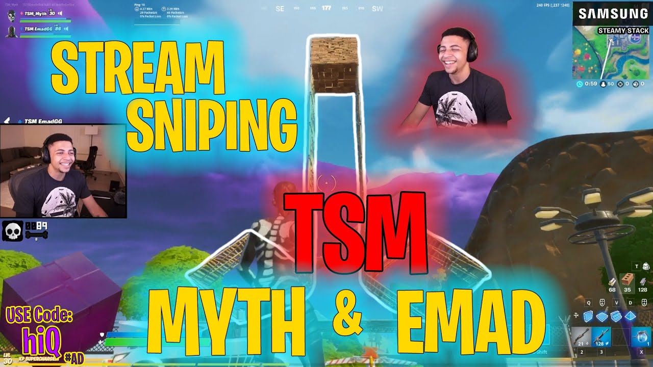 Stream Sniping TSM Myth & Emad GG With GIANT GLIZZY #AD - YouTube