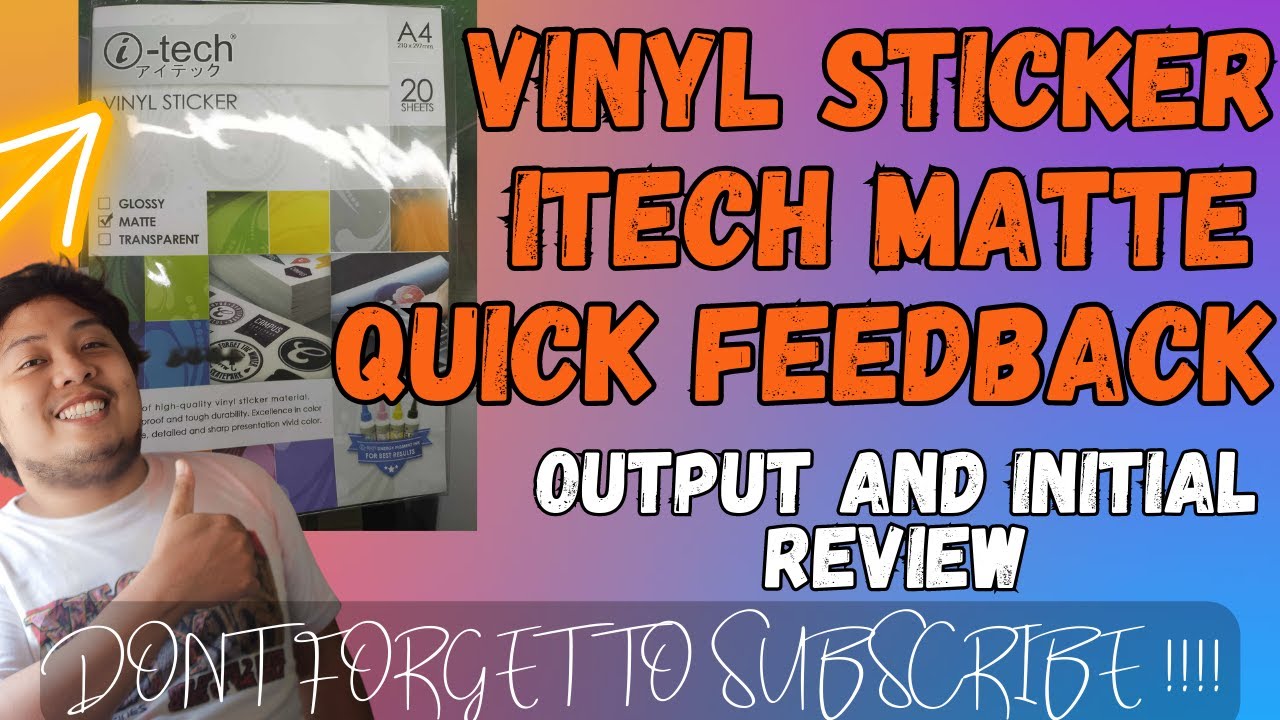 ITECH MATTE VINYL STICKER QUICK FEEDBACK REVIEW - YouTube