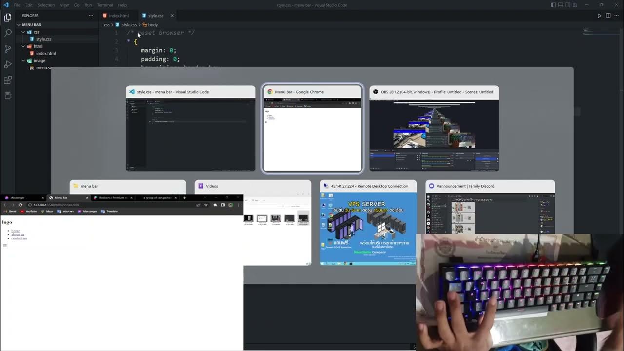 ASMR Coding Besic Web Menu bar HTML CSS - YouTube