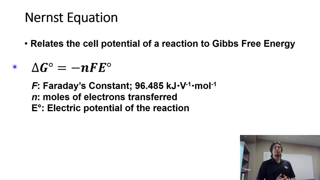 Topic 1.11 - Nernst equation and combining half reactions - YouTube