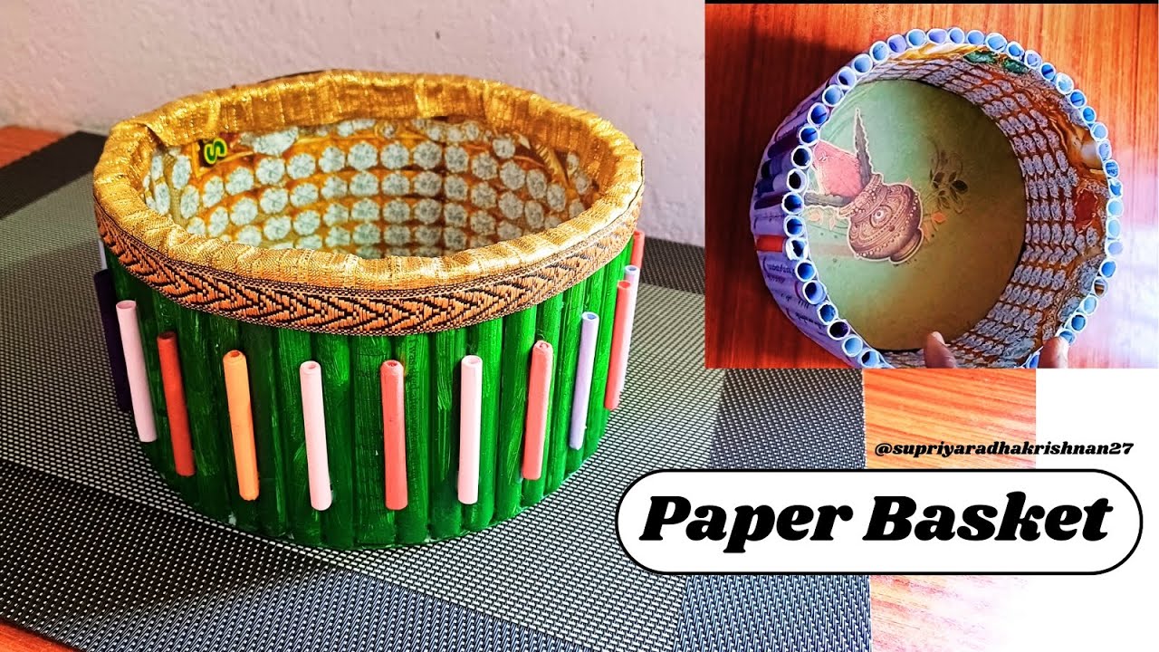 How to make Paper Basket | Easy & Cute Paper Basket Making | DIY - YouTube