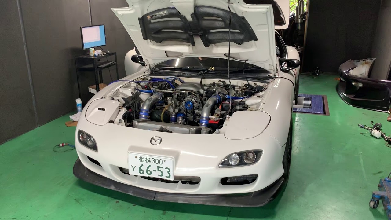 RX7 single turbo street port dyno - YouTube