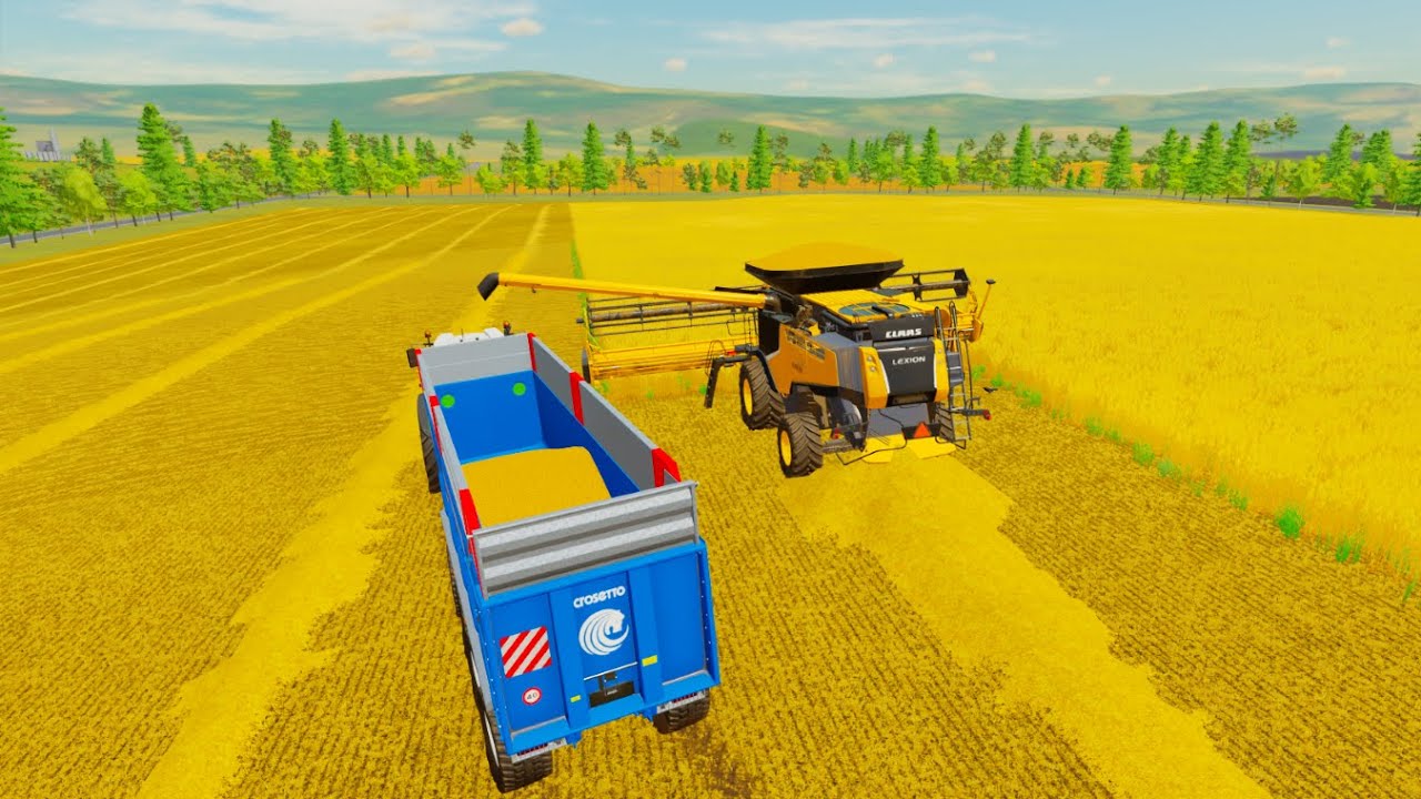 FS22 BIG FIELD WHEAT HARVESTING CHALLENGE WILD WEST FARM - YouTube