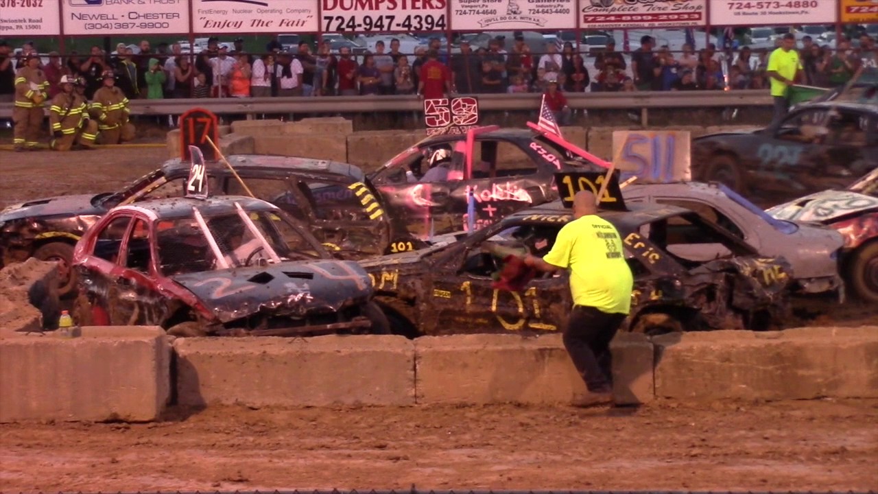 Small Car Demolition Derby Hookstown 2015 PT 1 - YouTube