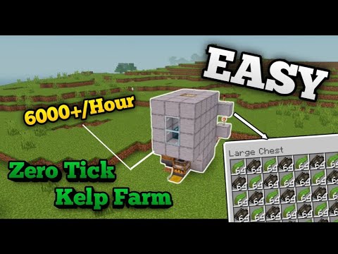 Easy!!! Zero-Tick Kelp Farm Minecraft Bedrock/PE 1.20+ - YouTube