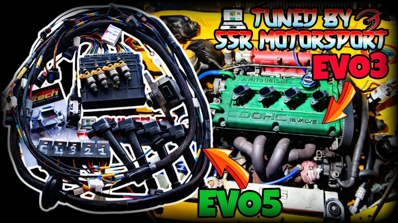 📝 Review in Car⛓️ Factory Harness 👨‍💻 OEM Ecu Evo5 🚘 4G63 Evo3 Engine ⚙ ...