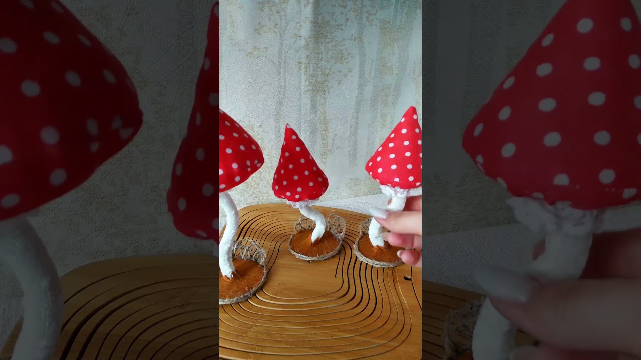 Mushroom decor, Textile Toadstool, Red Toadstool, Fairly Mushroom, Set ...