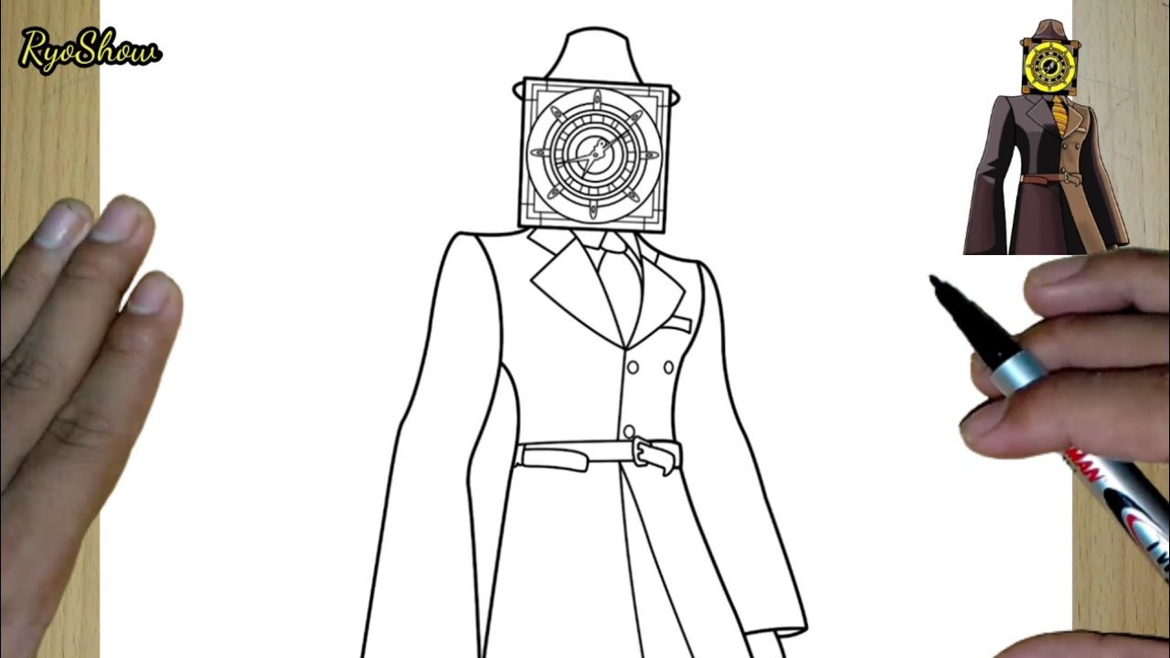 How to draw CLOCK MAN from skibidi toilet multiverse - YouTube
