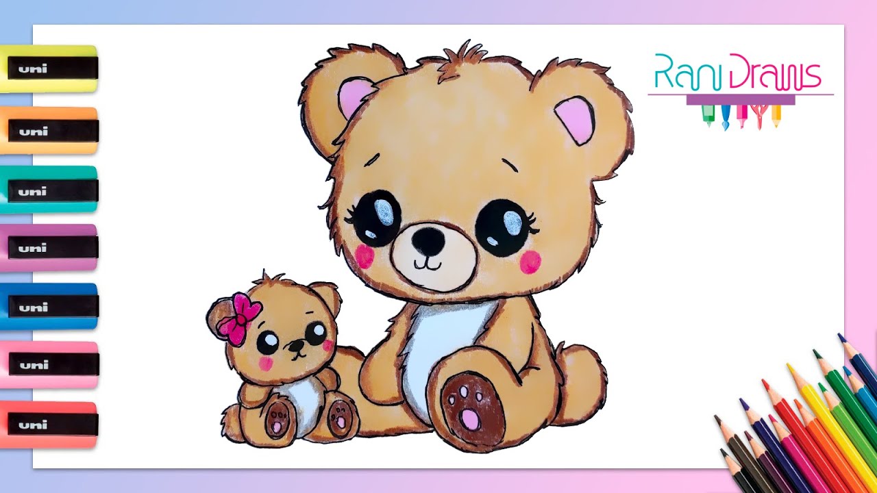 Cómo dibujar un OSO TEDDY - ideas de dibujos Paso a paso - YouTube