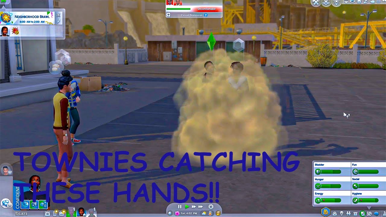 The Sims 4: Neighborhood brawl - YouTube