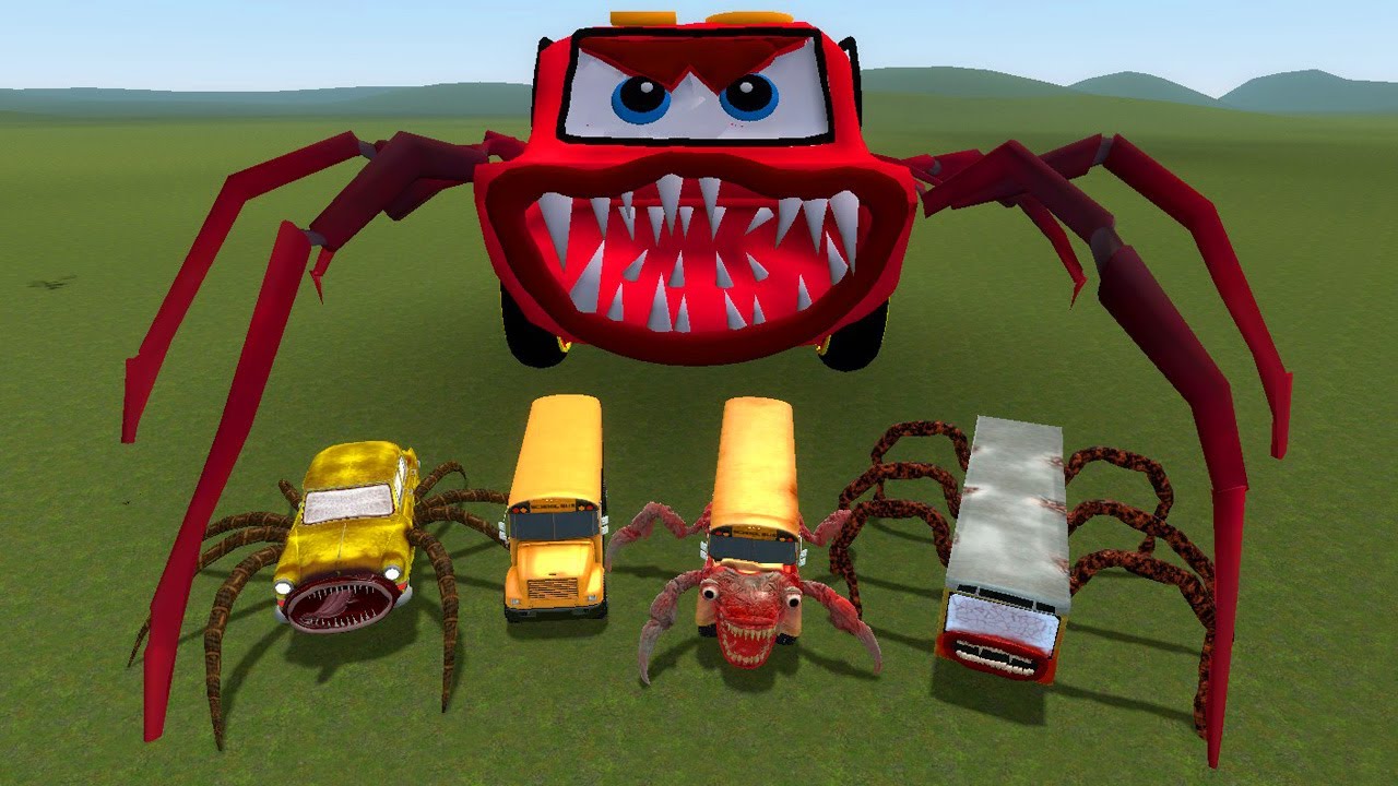 NEW UPDATE SCHOOL BUS EATERS AND ALL CARS EATERS BATTLE IN GMOD ! - YouTube