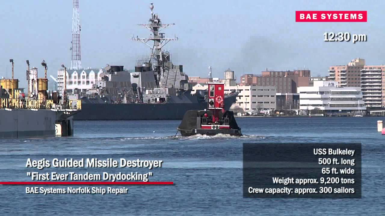Tandem Drydocking of 2 US Navy Destroyers - YouTube