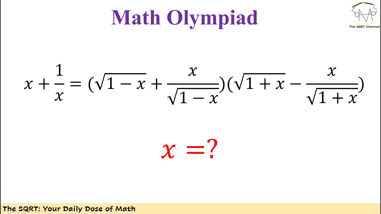 Cardano's Formula! Math Olympiad | Radical - YouTube