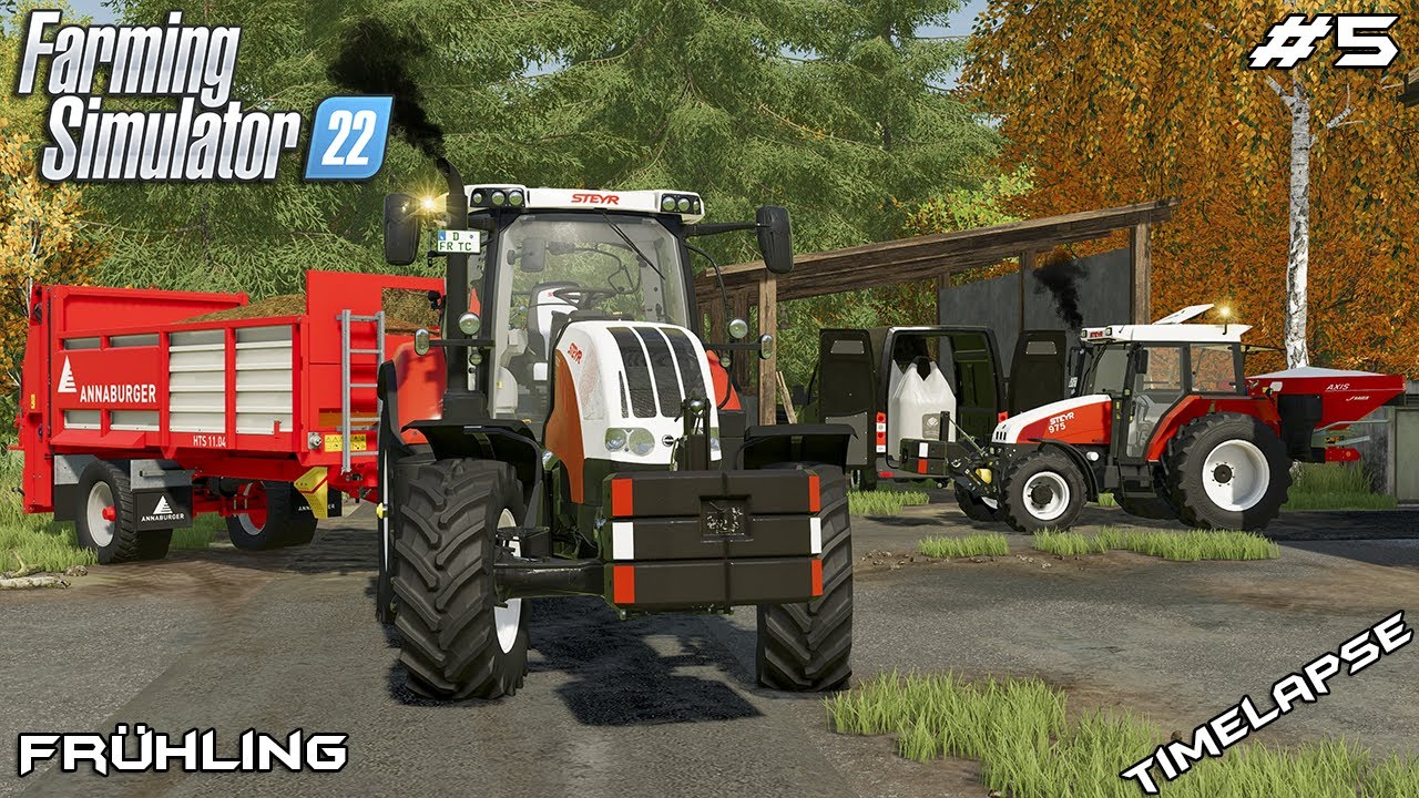 Spreading LIME & MANURE, cultivating FIELDS | Animals on Frühling ...