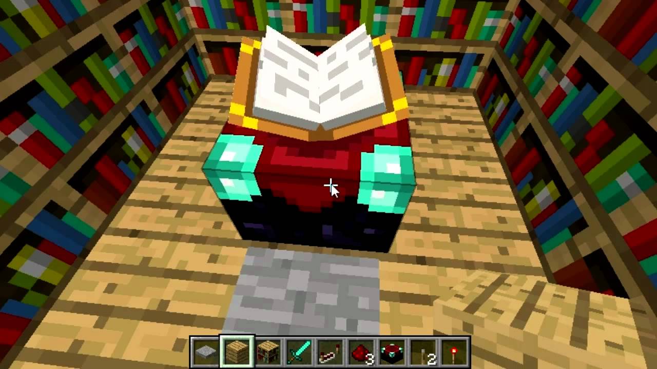 Minecraft: Enchanting Room Tutorial with chest compartment - YouTube