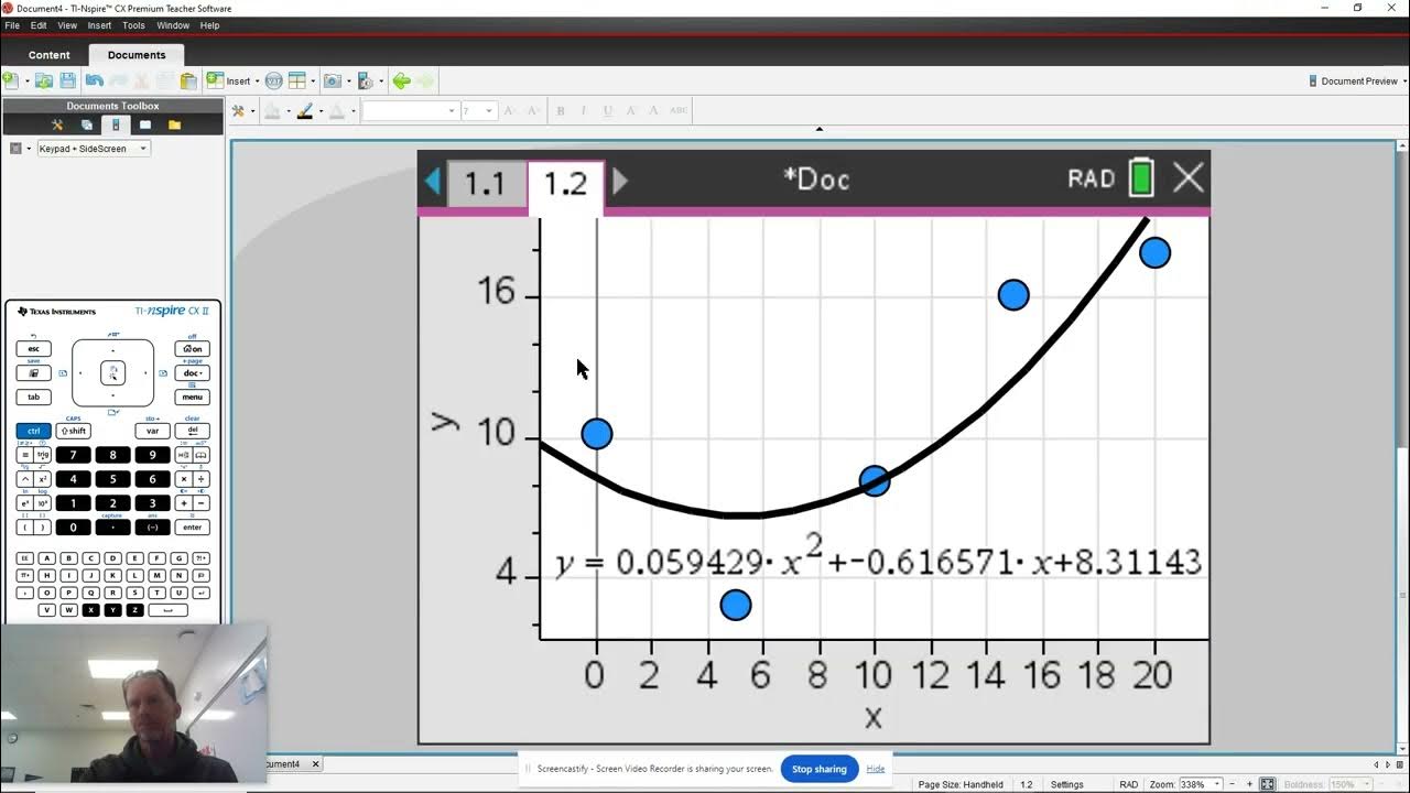 Regressions on TI Nspire - YouTube