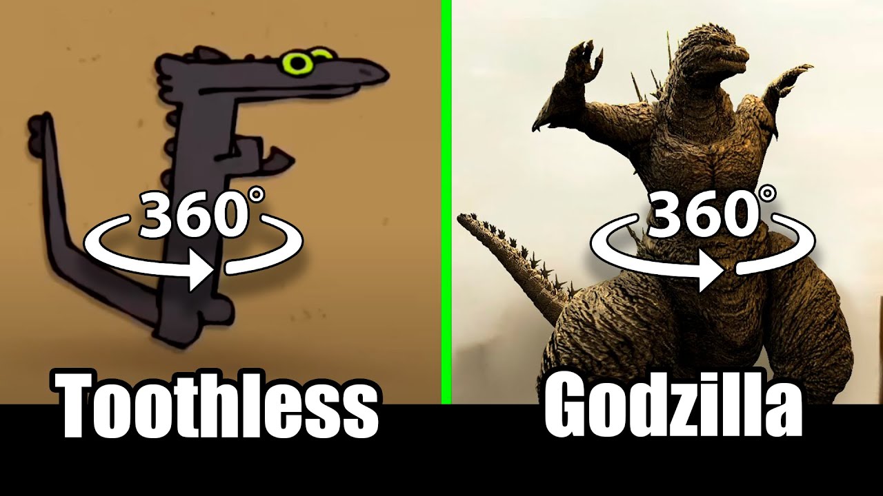360º VR Toothless Dancing Vs Godzilla Toothless Dance - YouTube