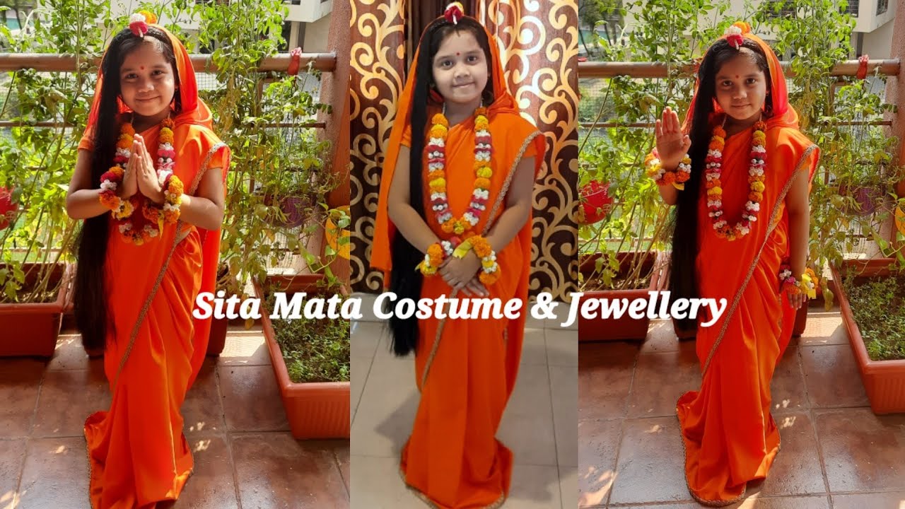 Sita Mata Costume & Jewellery For Kids | Sita Mata Role Play (Dialogue ...