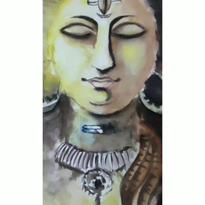 Drawing of lord Shiva|| lord Shiva drawing using water colours ...