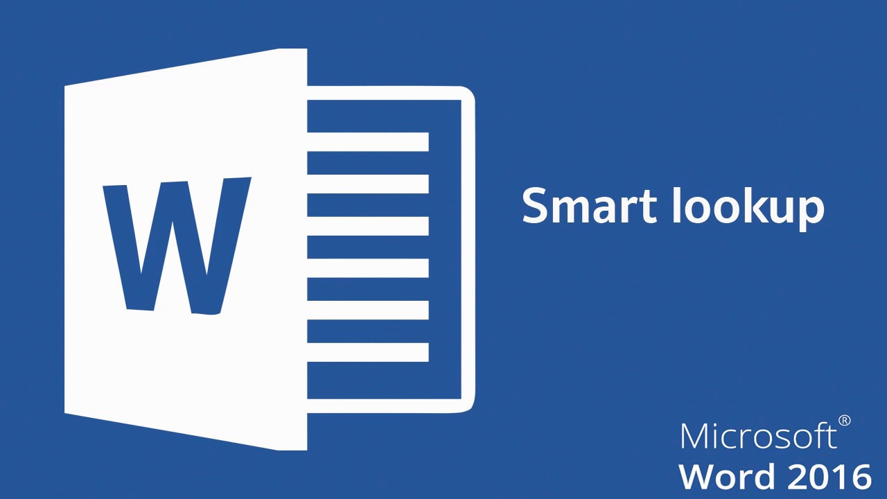 Word 2016:Smart Lookup - YouTube