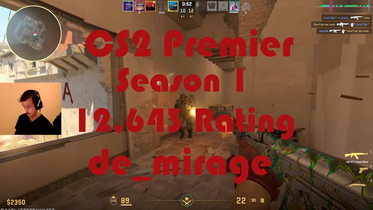 CS2 Premier Matchmaking - Season 1 - 12,643 Rating - de_mirage - YouTube