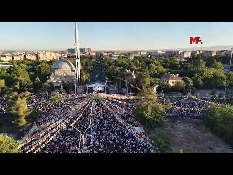 AMED’DE SON YILLARIN EN KALABALIK MİTİNGİNİN DRONE GÖRÜNTÜSÜ