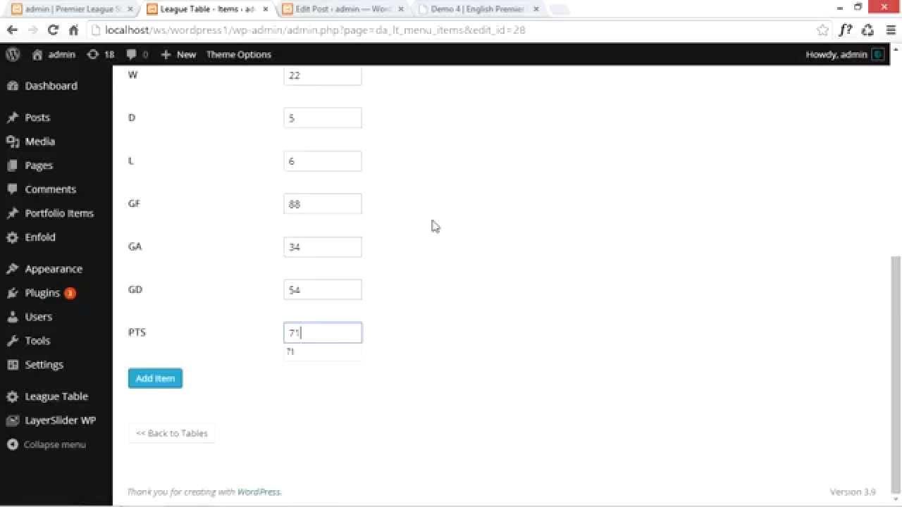 League Table - Create a standings table - YouTube