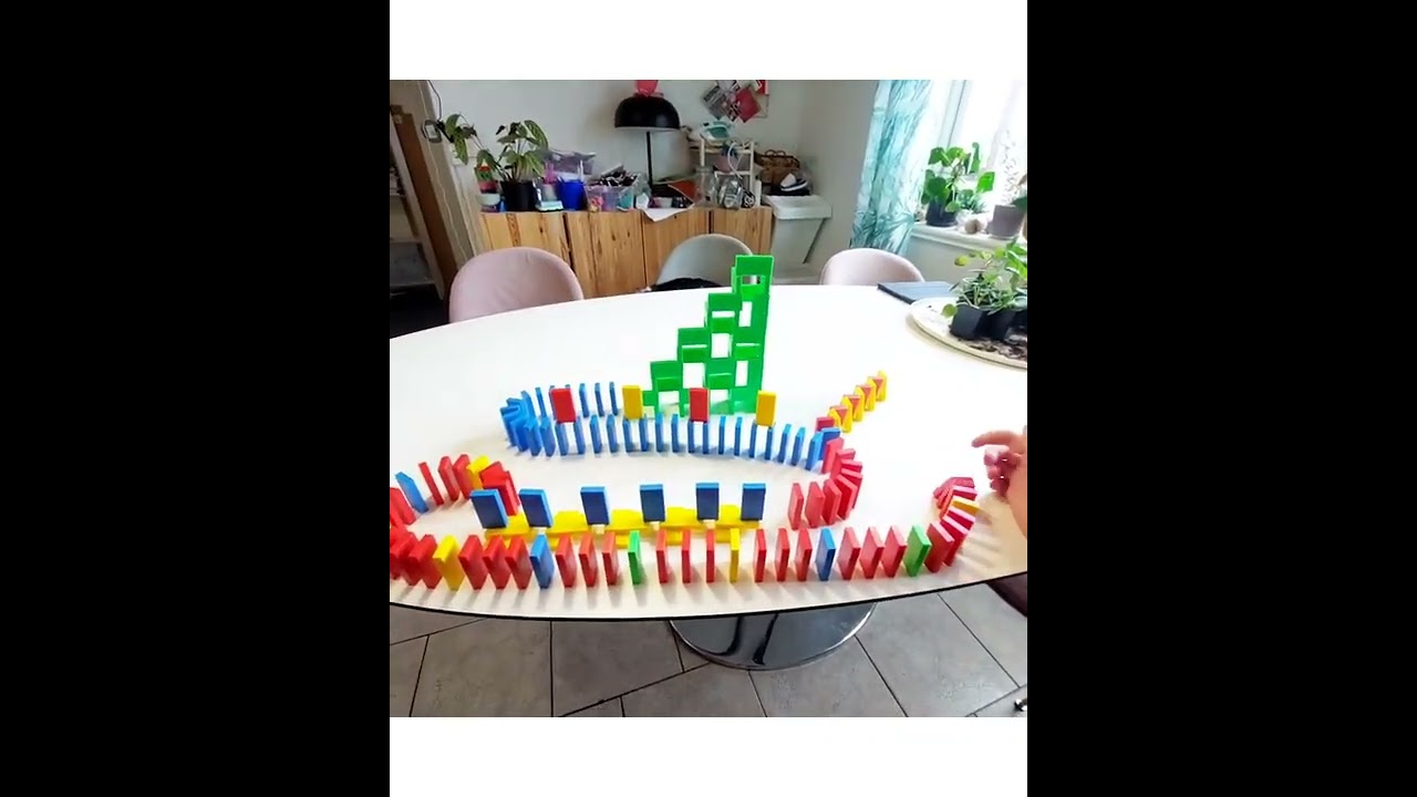 Satisfying domino setup with beautiful colors!!! #shorts - YouTube
